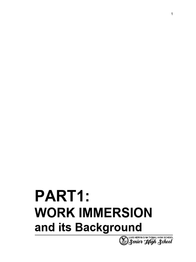 The Effectiveness of Work Immersion Program To The Social Skills of The Immersees | PDF ...