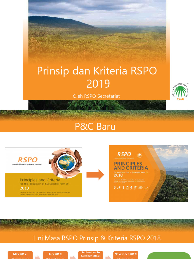 RSPO P&C 2018 Presentation - Bahasa Indonesia | PDF