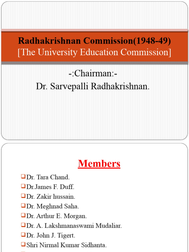 Radhakrishnan Commission (1948-49) | PDF | University