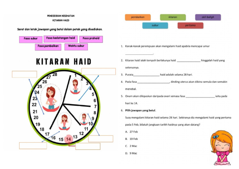 Lembaran Kerja Kitaran Haid | PDF