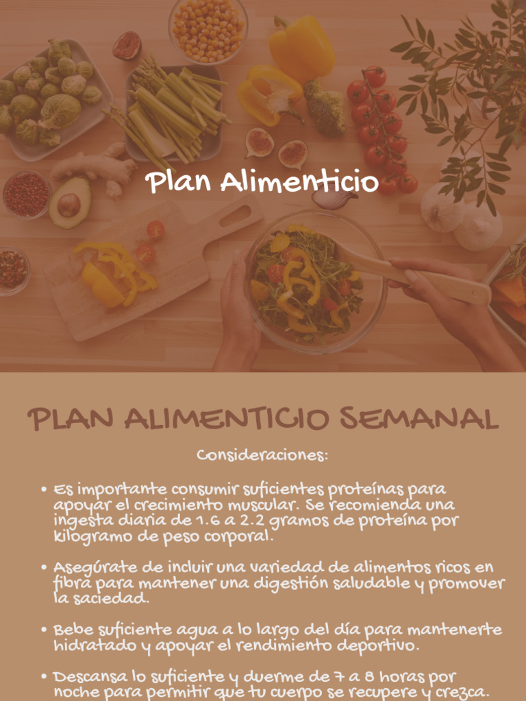 Plan Semanal Alimenticio | PDF | ensalada | Vegetales