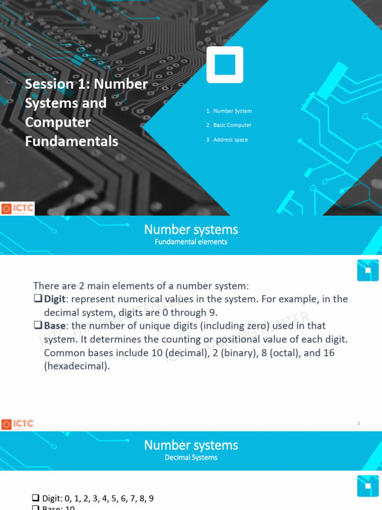 Ic Overview Session1 Number System | Download Free PDF | Computer Data Storage | Byte