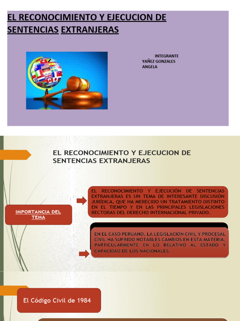 Reconocimiento y Ejecucion de Sentencias Extranjeras | PDF | Sentencia (ley) | Jurisdicción