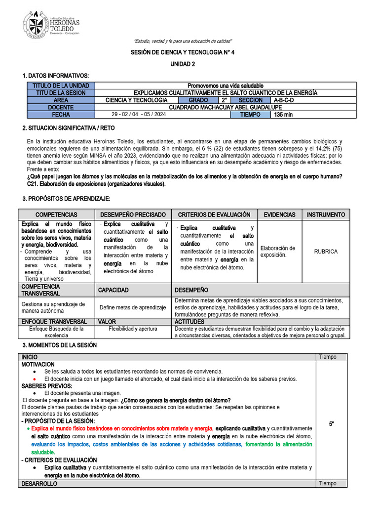 Sesión de Aprendizaje 11 | PDF | Importar | Maestros