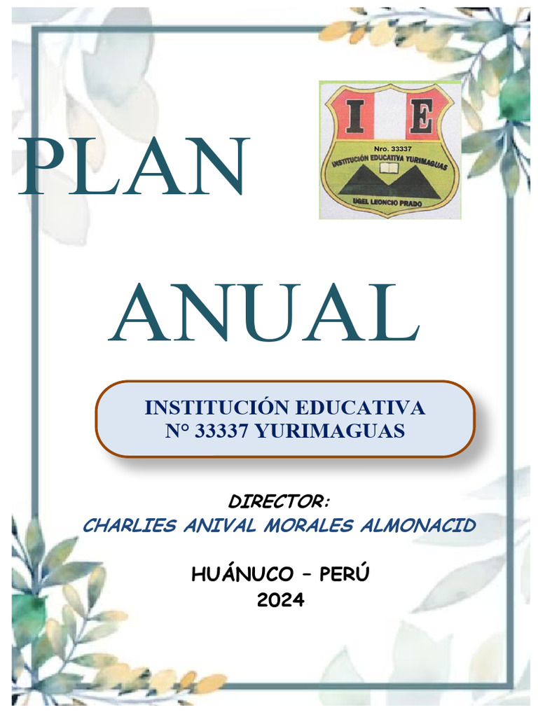 Plan Anual de Trabajo 2024 | Descargar gratis PDF | Evaluación | Educación primaria