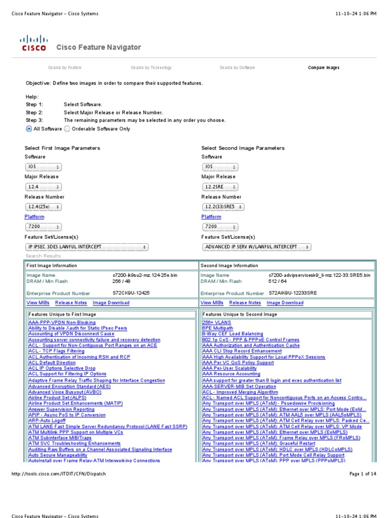 Cisco Feature Navigator - Cisco Systems | PDF | I Pv6 | Multiprotocol ...