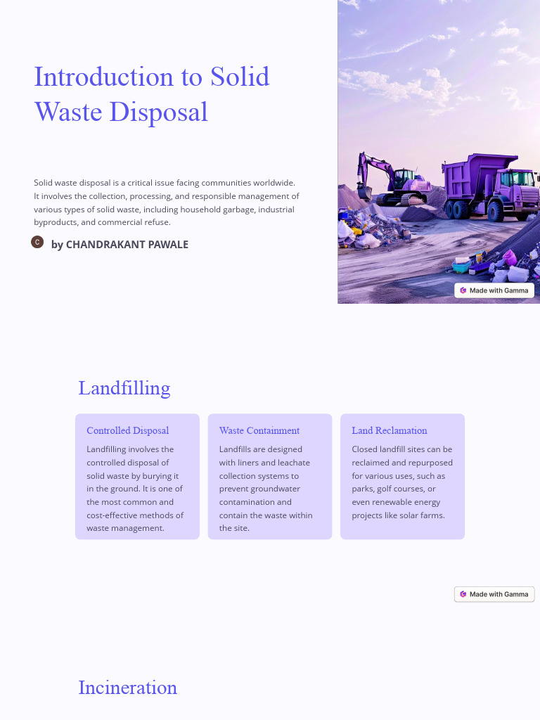 Introduction To Solid Waste Disposal | PDF | Waste Management | Waste