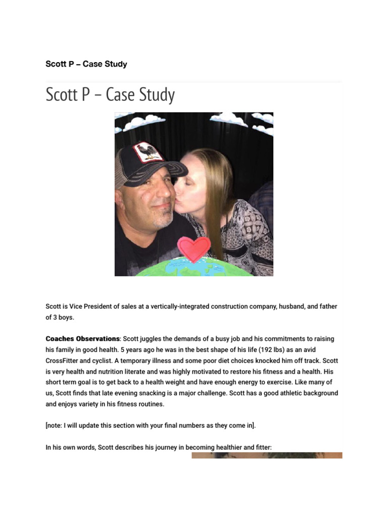 Scott P Case Study | PDF | Physical Fitness | Psychology
