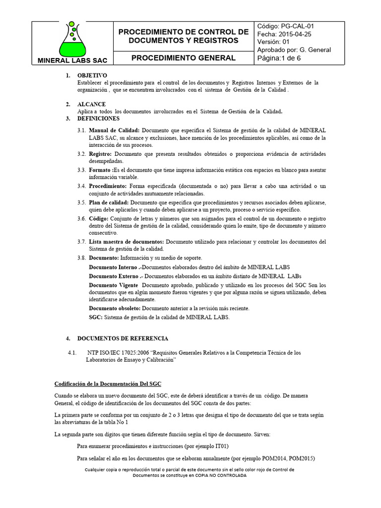 Tarea-Procedimiento de Control de Documento y Registros F | PDF | Sistema de manejo de calidad ...