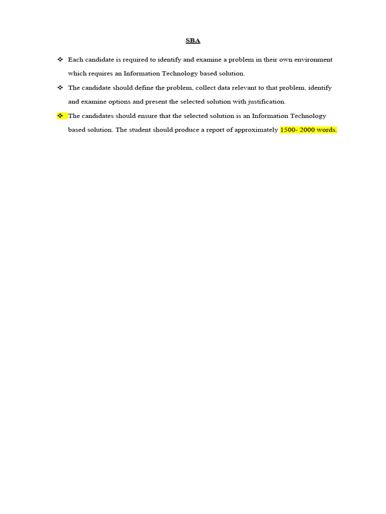 CAPE Unit 1 SBA Mark Scheme | PDF | Information | Evaluation