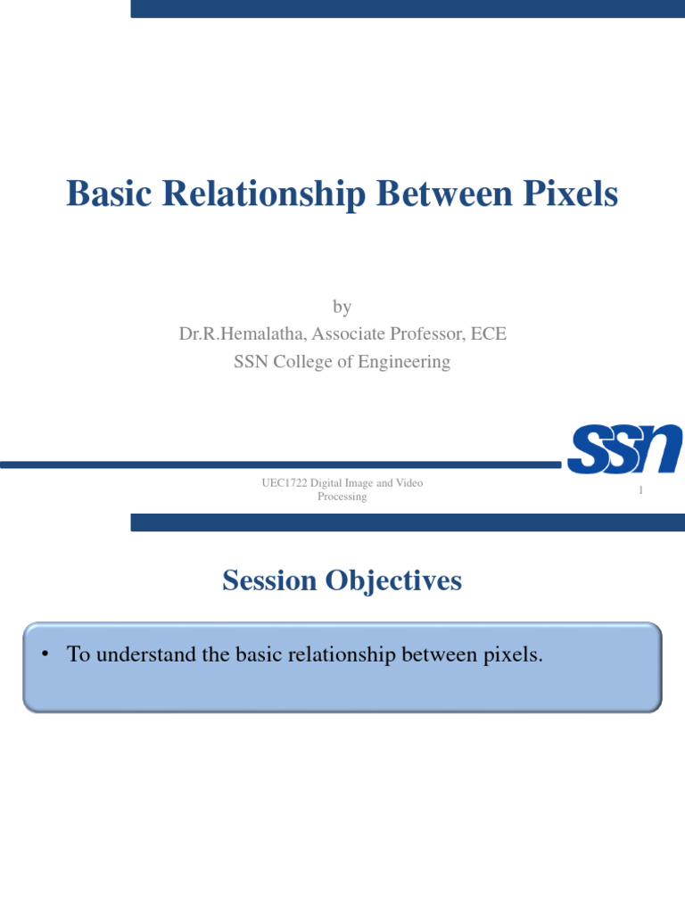 U1 L06 Basic Relationship Between Pixels | PDF | Distance | Video