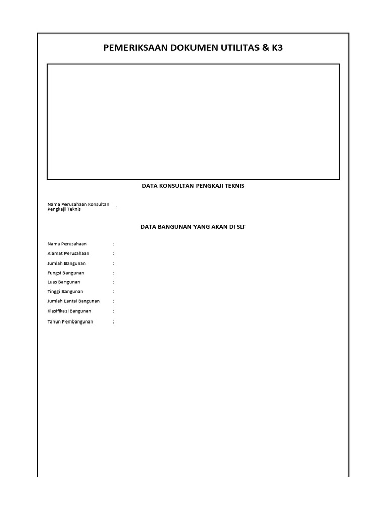 Checklist Form K3 & Utilitas | PDF