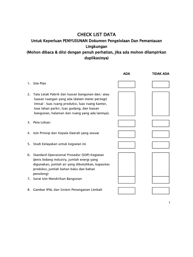 Check List - UKL-UPL I Ok | PDF