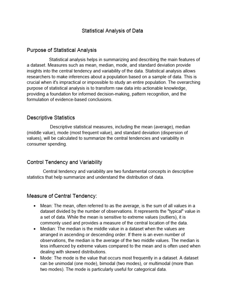Statistical Analysis of Data | Download Free PDF | Statistics | Mode (Statistics)