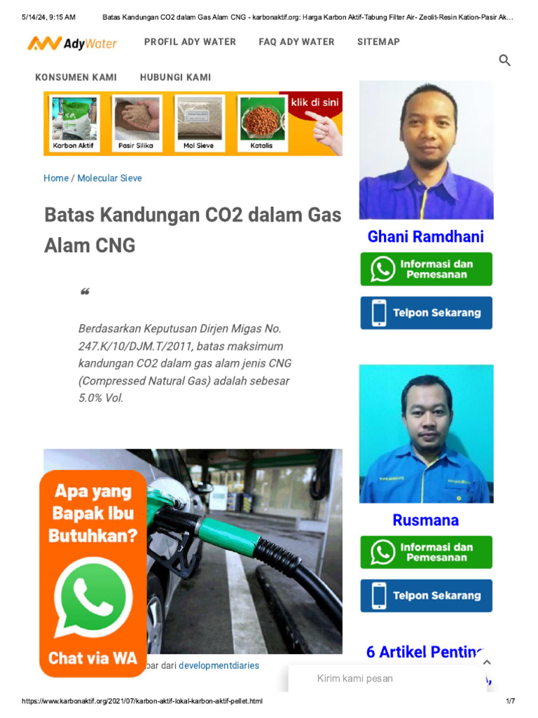 Batas Kandungan CO2 Dalam Gas Alam CNG .. | PDF