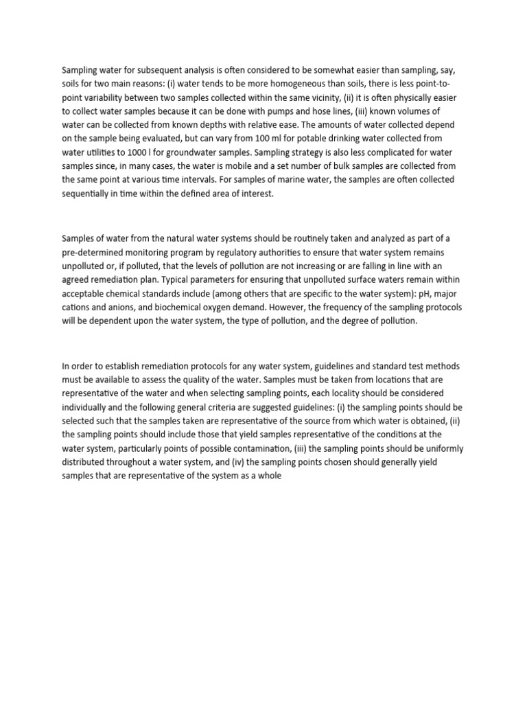 Sampling water-WPS Office | PDF | Water | Environmental Remediation