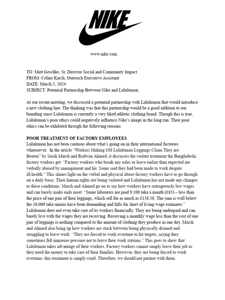 Memo Draft 2 Engl 205 | PDF | Employment Discrimination