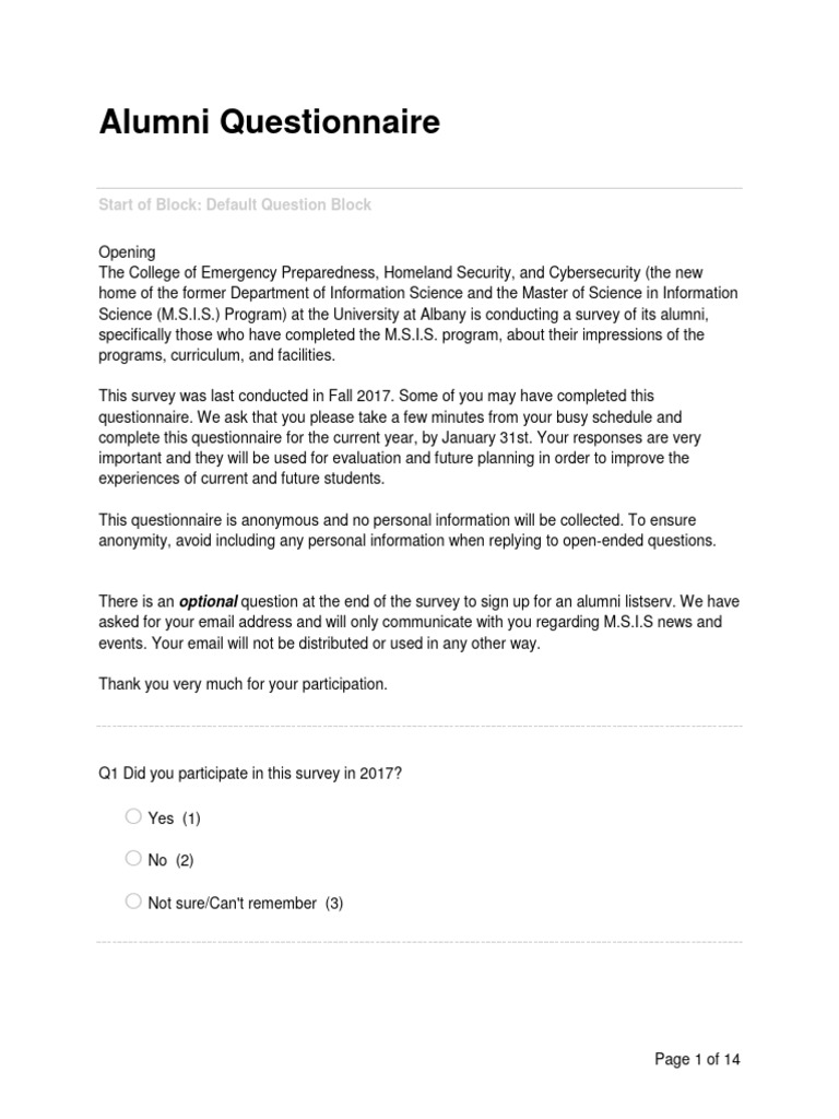 Alumni_Questionnaire | PDF | Questionnaire