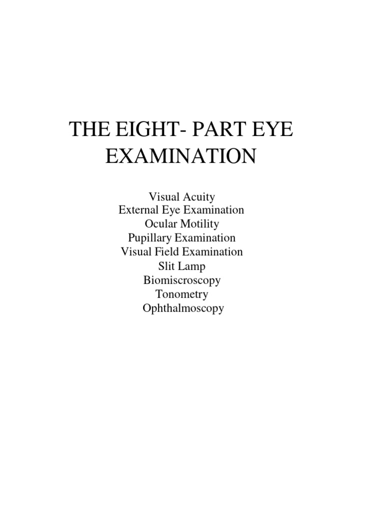 Basic Eye Examination | PDF | Visual Acuity | Human Eye