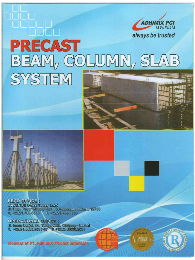 Brochure - Adhimix - Precast, Beam, Column & Slab System | PDF
