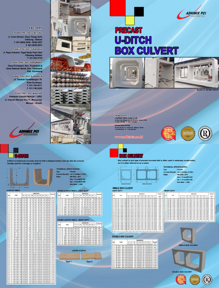 Brochure - Adhimix - U-Ditch & Box Culvert | PDF