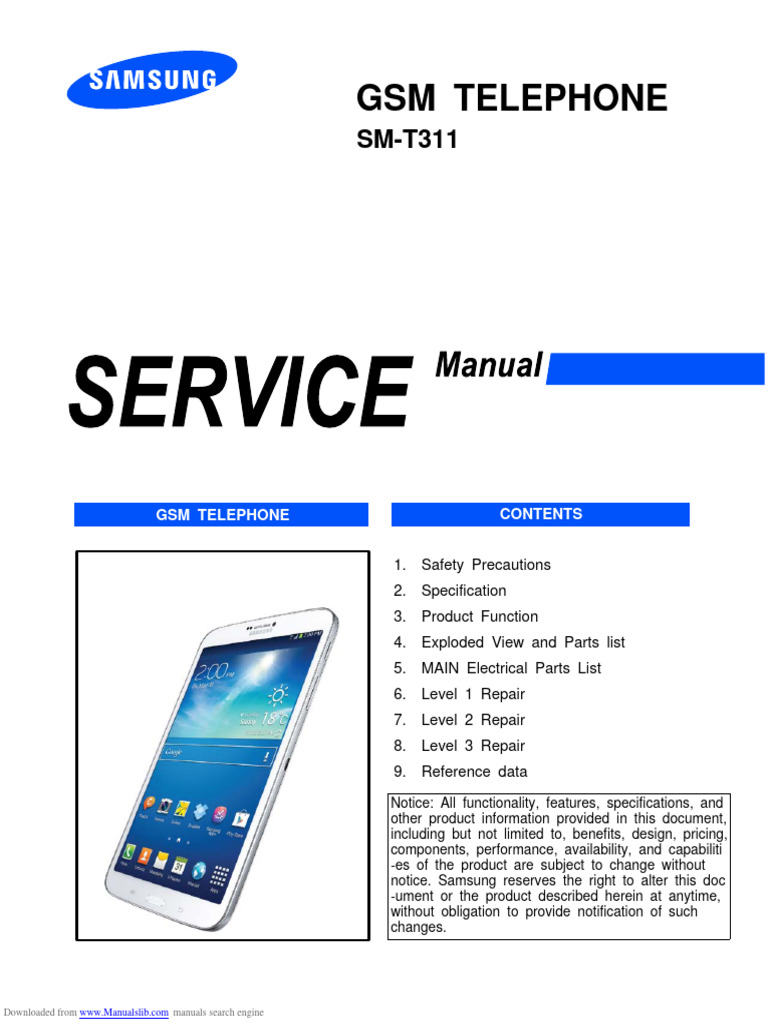 Samsung SM-T311 Service Manual | PDF | Electrostatic Discharge ...