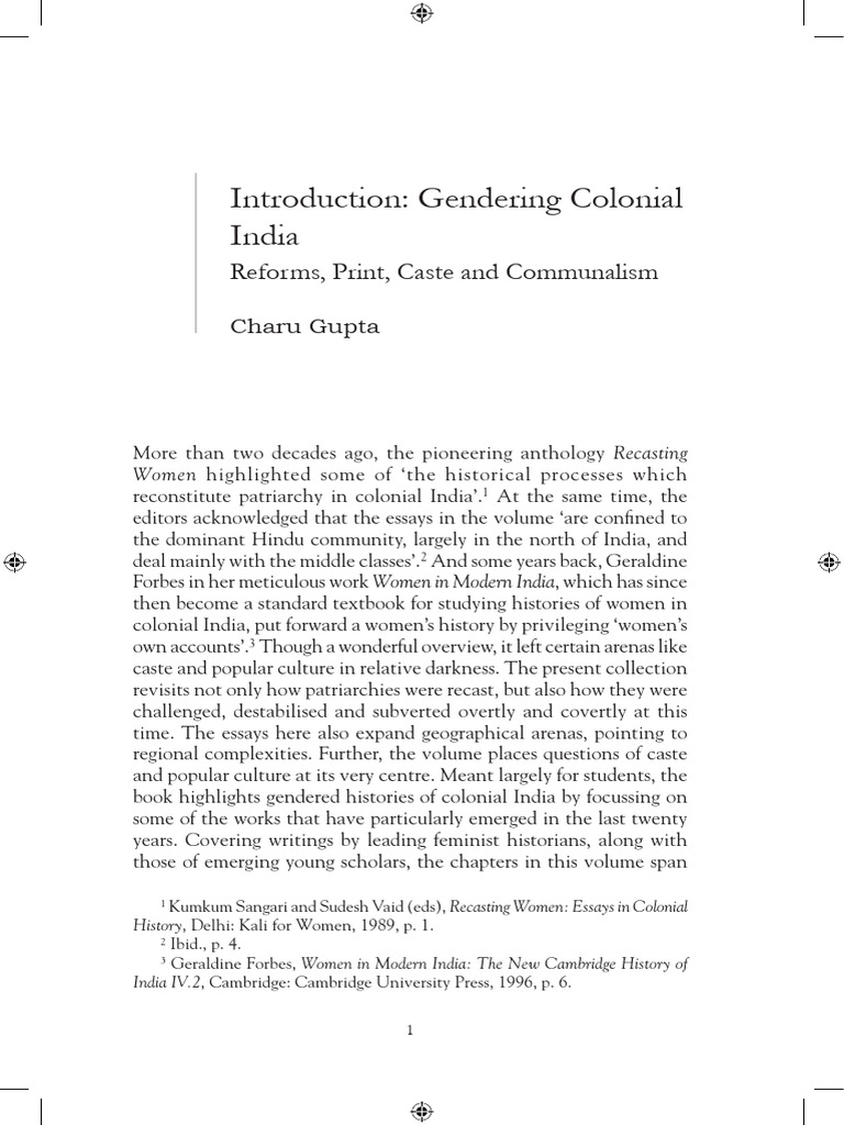 Gendering Colonial India: Histories Unveiled | PDF | Nationalism | Feminism