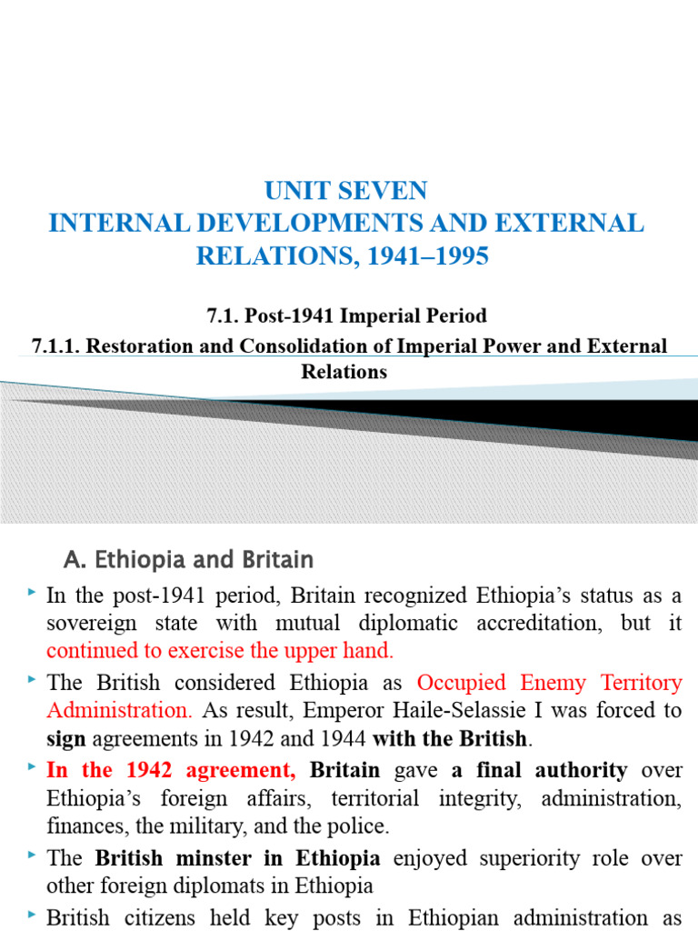 Hist Common Course Ppt. Unit 7 | PDF | Ethiopia | Eritrea