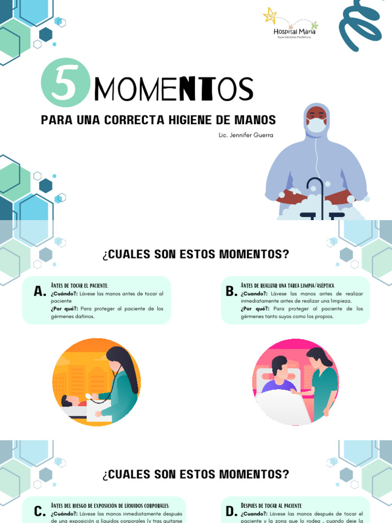 5 Momentos Del Lavado De Manos Pdf Lavado De Manos Higiene