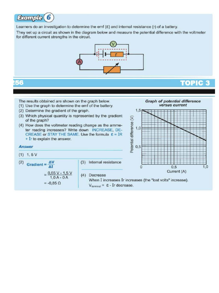 Internal Resistance - Worked Examples | PDF