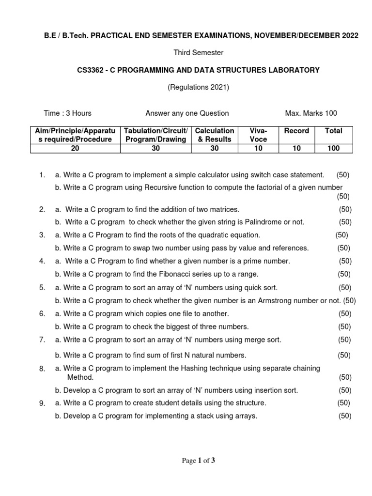 CS3362 Set2 | PDF | Algorithms And Data Structures | Algorithms