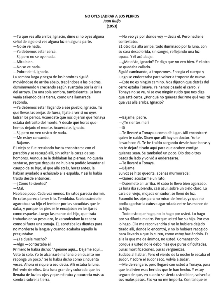 No Oyes Ladrar A Los Perros | PDF