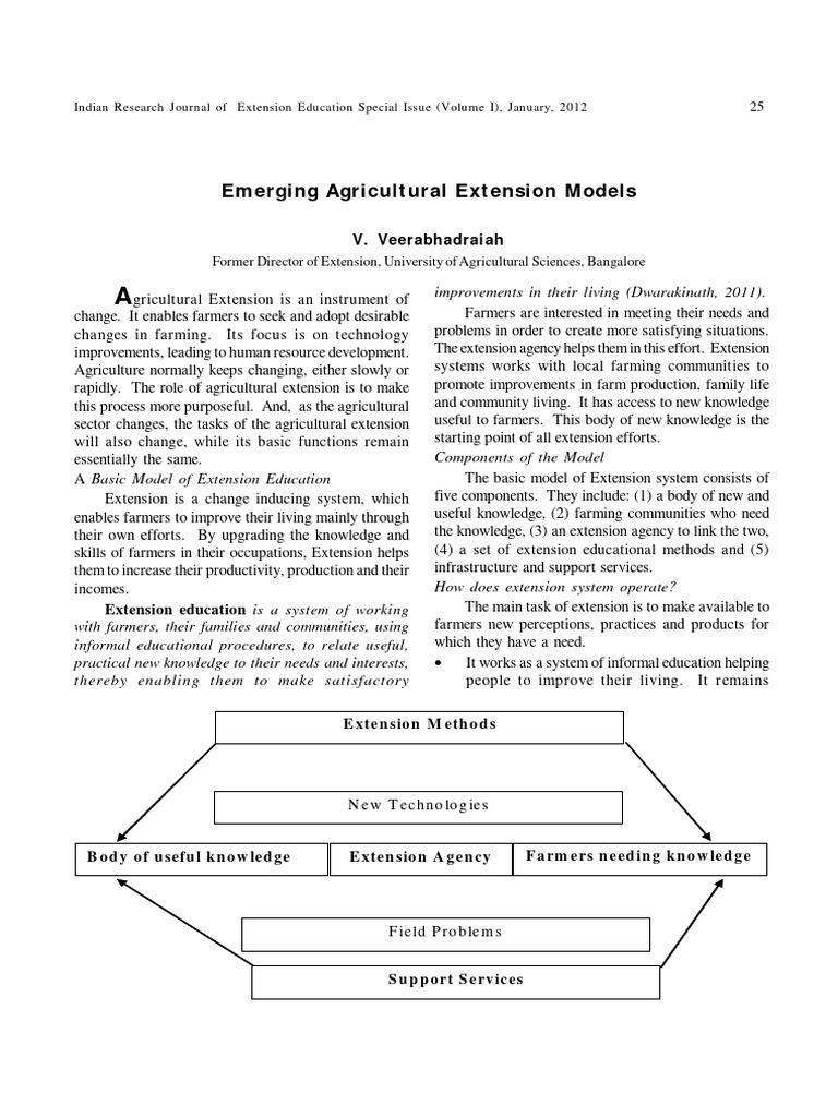 Emerging Agricultural Extension Models: V. Veerabhadraiah | PDF | Non ...