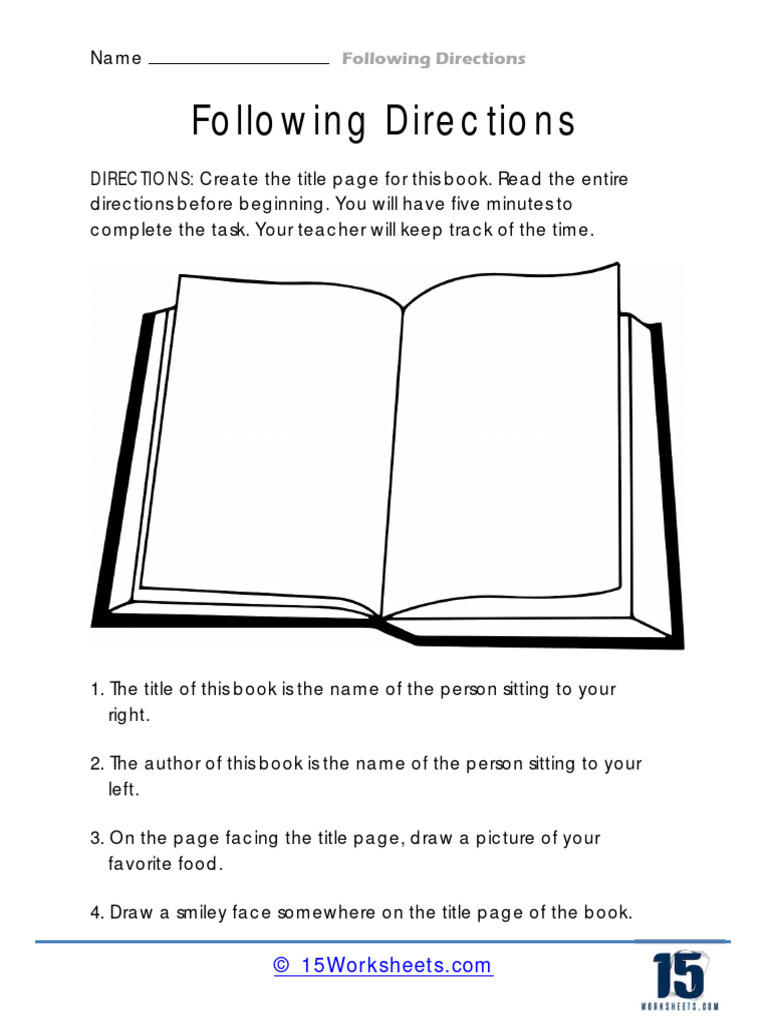 Following Directions: DIRECTIONS: Create The Title Page For This Book ...