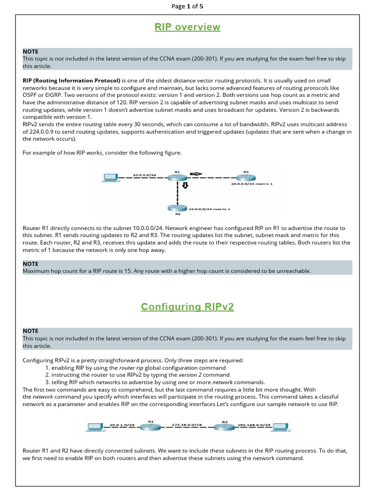 RIP Overview | PDF | Routing | Router (Computing)