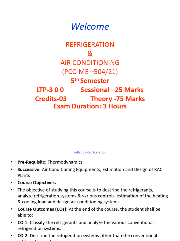 Refrigeration and Air Conditioning 03-08-23 (1) Short | PDF | Chlorofluorocarbon | Refrigeration