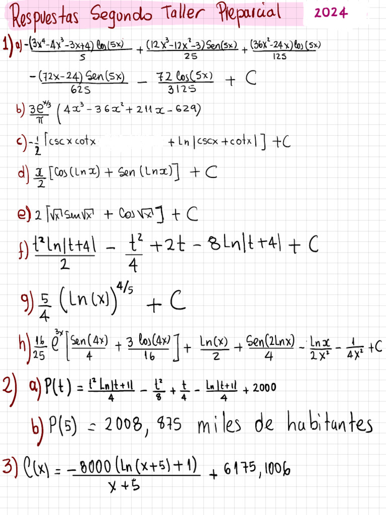 Respuestas Segundo Taller Preparcial | PDF