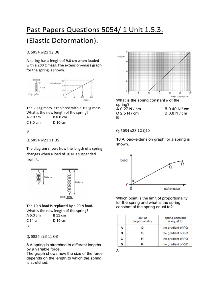 P1 Elastic Deformation | Download Free PDF | Force | Continuum Mechanics
