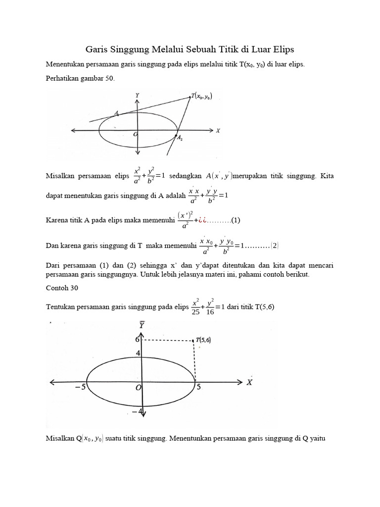 Garis Singgung Elips dari Titik Luar | PDF
