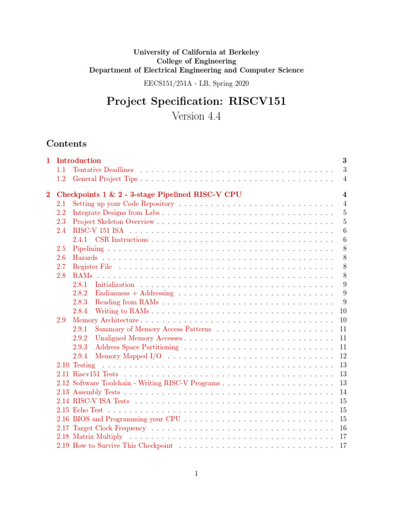 Fpga Project | Download Free PDF | Random Access Memory | Central Processing Unit
