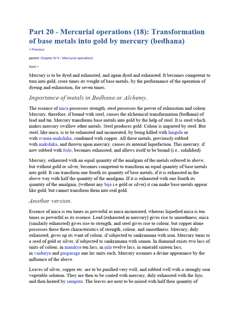 Part 20 - Mercurial Operations (18) : Transformation of Base Metals ...