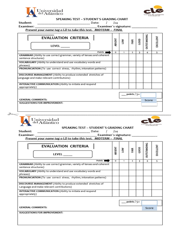 Students - Grading - Chart LEVELS 5 - 6 Speaking | PDF | Vocabulary ...