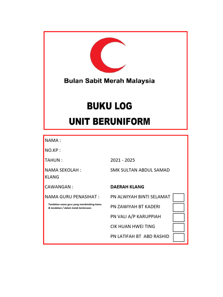 Buku Log BSMM 2021 | PDF