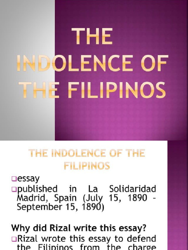 Filipino Indolence | PDF