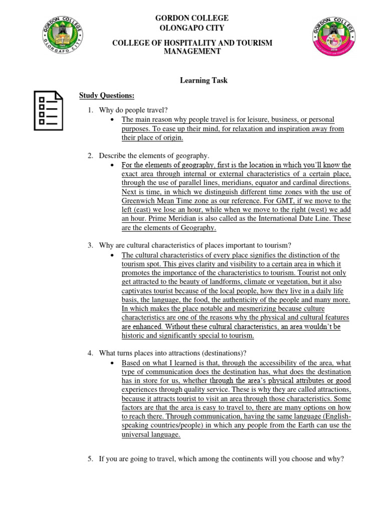 Jezriel Jabez Neri - Learning Task No. 1 | PDF | Tourism | Longitude