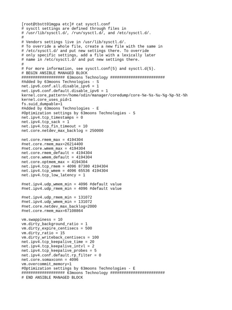 Sysctl Configurations Guide | PDF | Computers