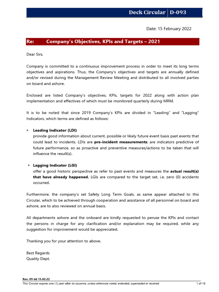 D 093+Objectives+Kpis&Targets+15.02.22 | Download Free PDF ...