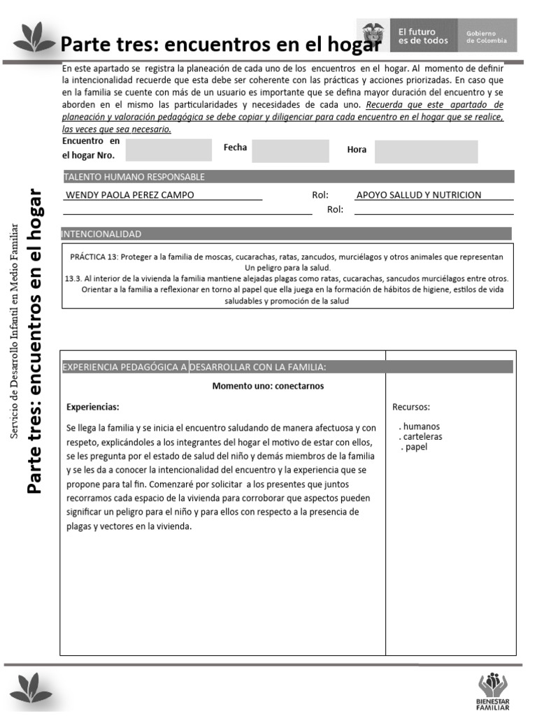 ENCUENTRO EN EL HOGAR - Practica 13 Acción 13.3 | PDF
