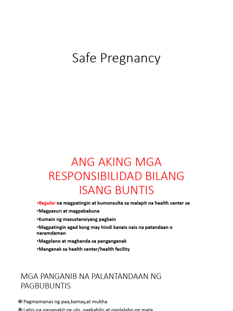 Safe Pregnancy | PDF