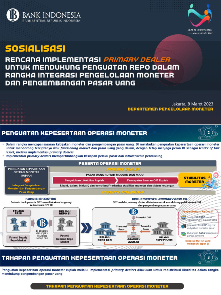 Rencana Implementasi Primary Dealer BI | PDF